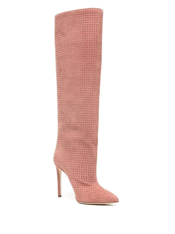 Paris Texas Holly 105mm Embellished Suede Boots - Pink