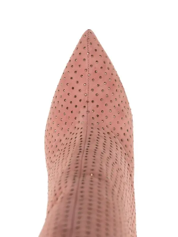 Paris Texas Holly 105mm Embellished Suede Boots - Pink