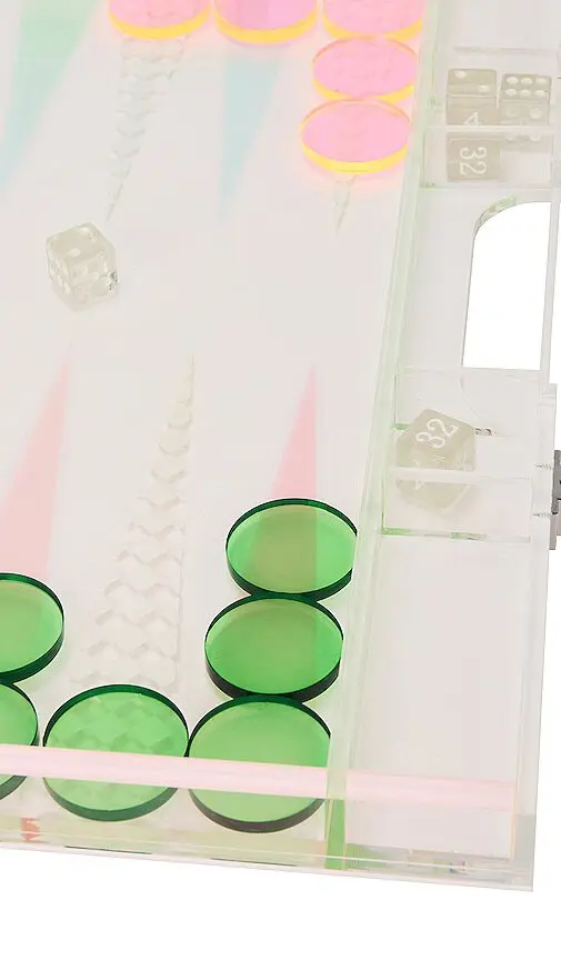 SUNNYLIFE Ombre Lucite Backgammon In White