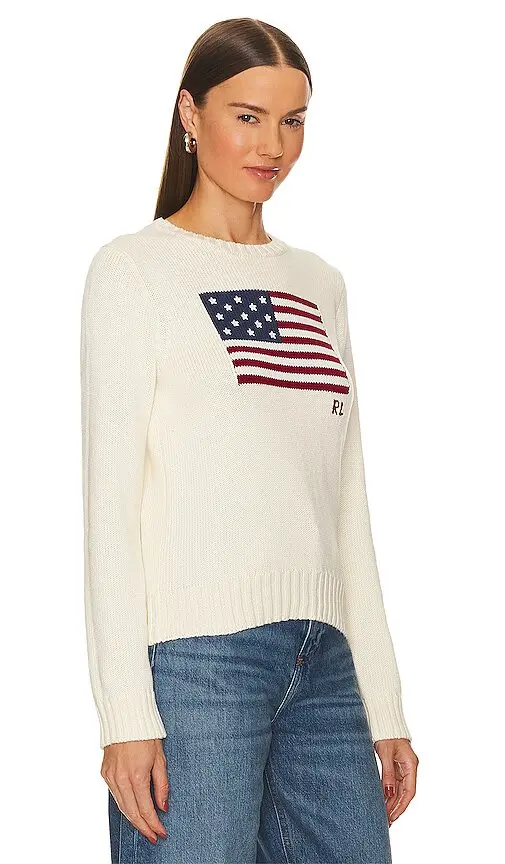 Polo Ralph Lauren Flag Detail Pullover - Cream