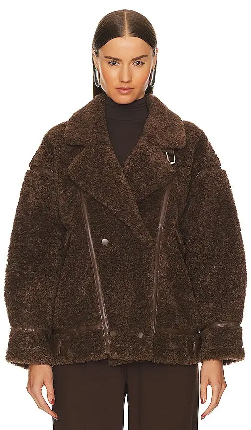 LAMARQUE Badu Faux Fur Jacket - Brown