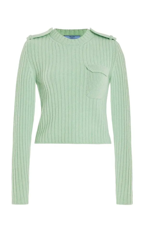 Prada Cropped Knit Cashmere Sweater