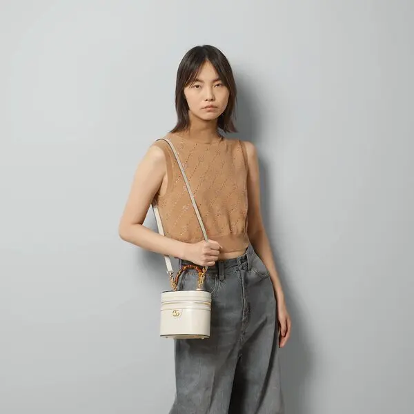 Gucci Bamboo Shoulder Bag - White | Editorialist