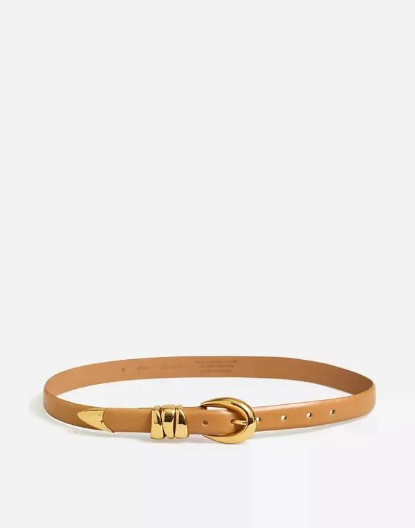 Madewell Triple Metal Keeper Leather Belt - Desert Camel