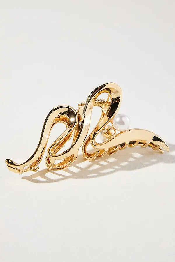 Anthropologie Pearl gold hair clip Pearl and Shell Hair Clips, Set of 6 | Anthropologie main image 4