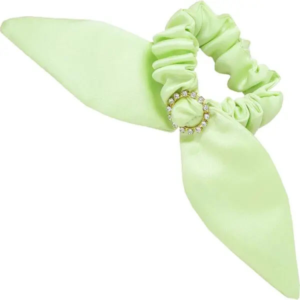 Ettika Bow Crystal Scrunchie - Green