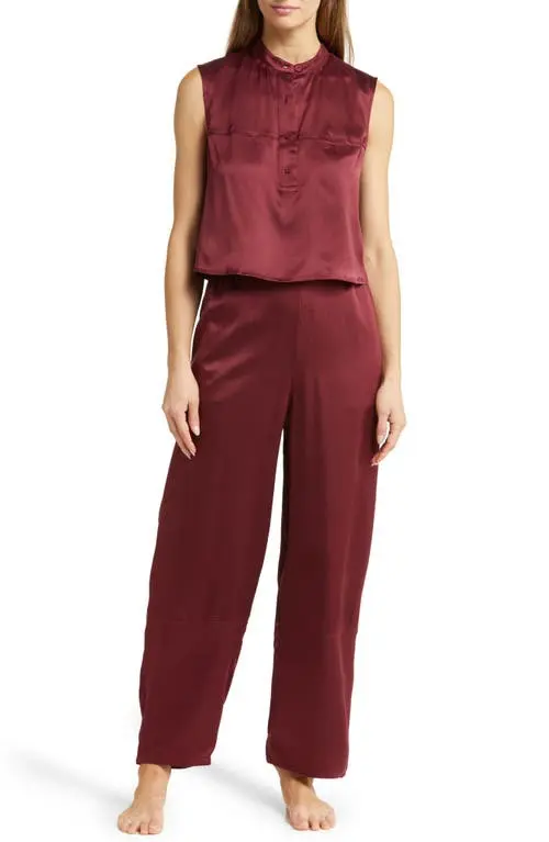 Lunya Washable Silk Sleeveless Pajamas - Calliope Wine