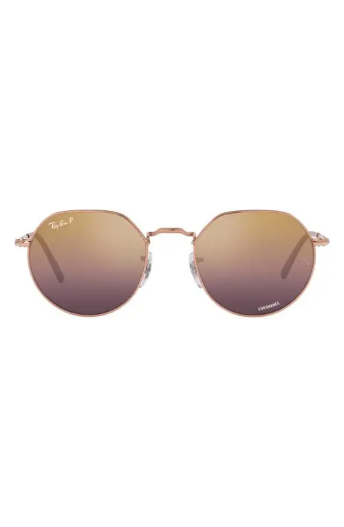 Ray-ban Jack 51mm Gradient Polarized Sunglasses - Rose Gold