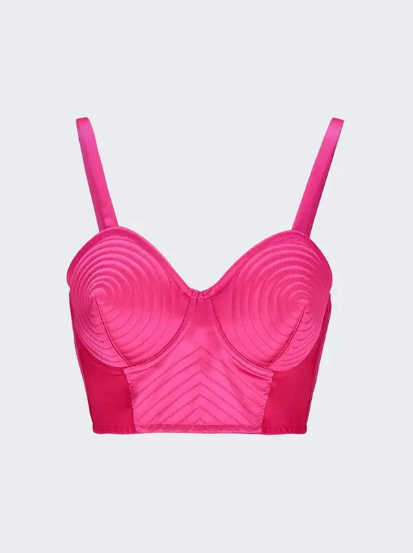 Jean Paul Gaultier Satin Stretch Conical Bra Top - Pink
