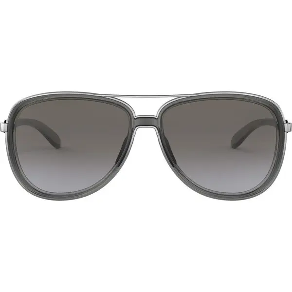 Oakley Split Time Aviator Sunglasses - Velvet Black/ Prizm Grey Grad
