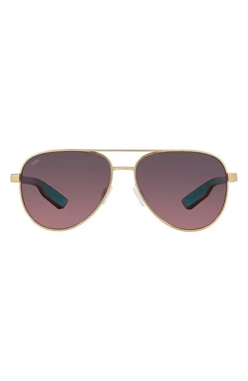 COSTA DEL MAR Peli Aviator Sunglasses - Gold