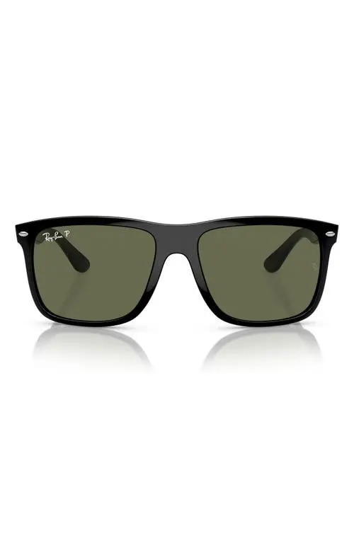 Ray-ban 57mm Polarized Square Sunglasses - Black