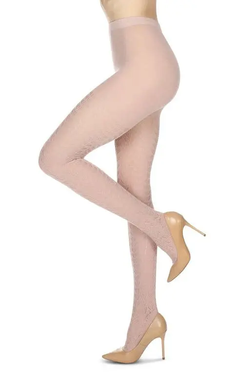 MEMOI Pelerine Pointelle Sweater Tights - Blush
