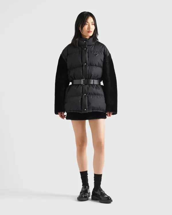 Prada Re-Nylon Down Jacket In Black | Editorialist