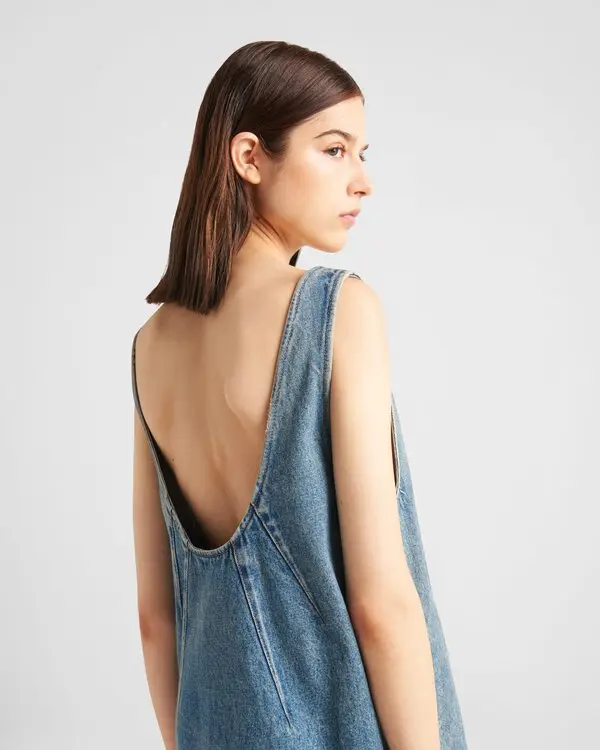 Prada Denim Mini Dress - Mid Blue | Editorialist