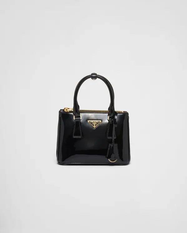 Prada Galleria Mini Patent Leather Bag - Black