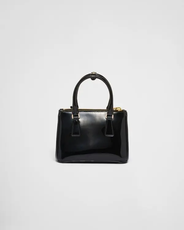 Prada Galleria Mini Patent Leather Bag - Black