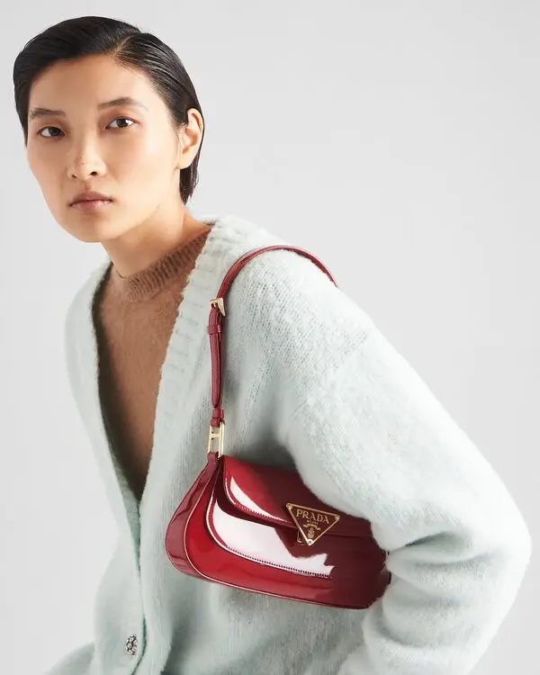 Prada Patent Leather Shoulder Bag - Cherry Red | Editorialist