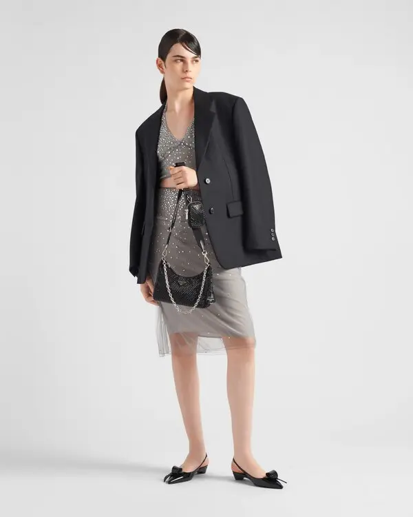 Prada Re-edition 2005 Satin Bag With Crystals