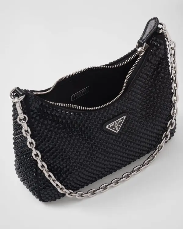 Prada Re-edition 2005 Satin Bag With Crystals