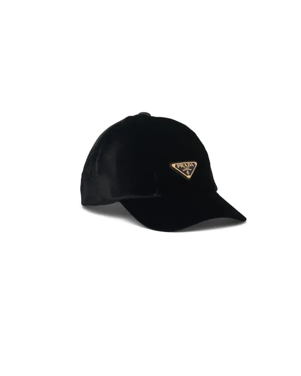 Prada Velvet Baseball Cap - Black