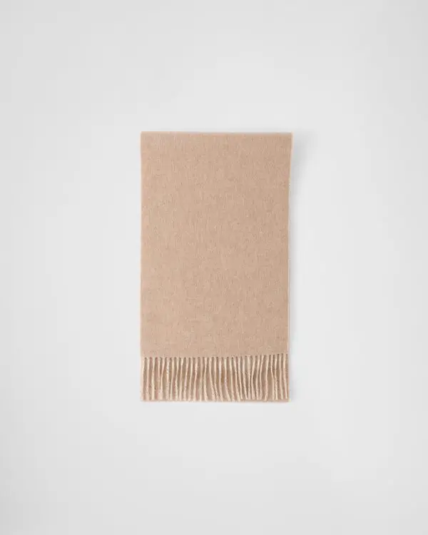 Prada Double Cashmere Scarf - Chalk+sand