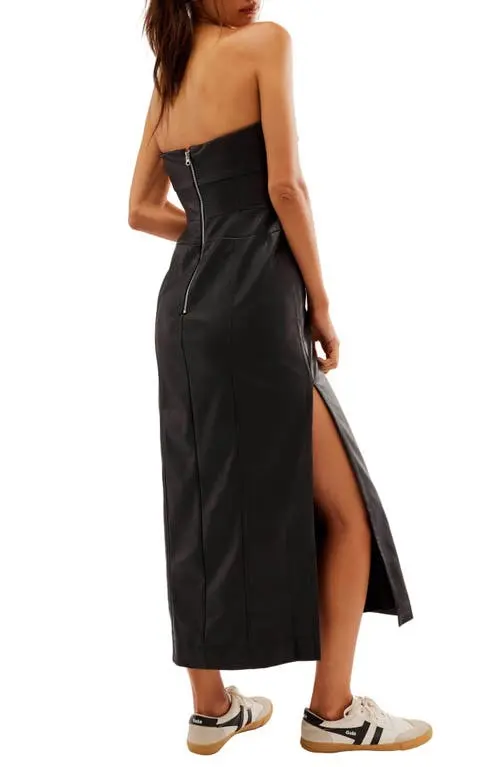 Free People Mira Corset Faux Leather Dress In Black - 30% Off | Editorialist