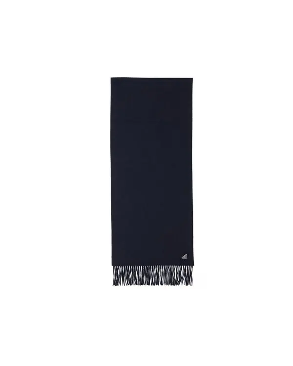 Prada Silk And Cashmere Scarf - Blue