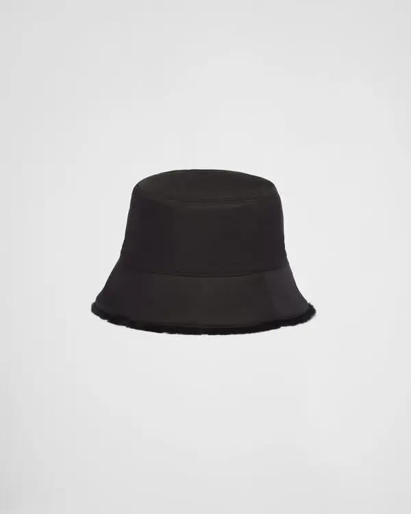Prada Re-nylon And Shearling Bucket Hat