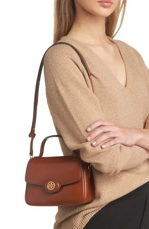 Tory Burch Small Robinson Leather Top Handle Bag