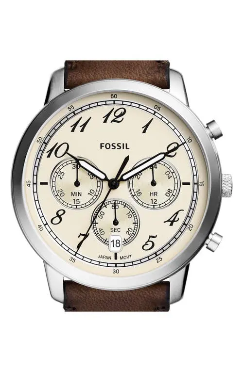 Fossil Neutra Chronograph Leather Strap Watch