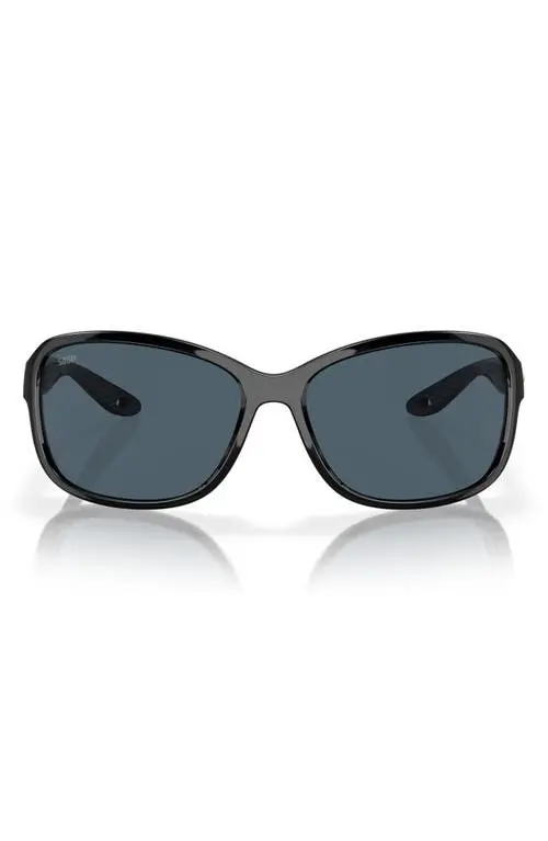 COSTA DEL MAR Seadrift 58mm Square Sunglasses - Black/ Gray
