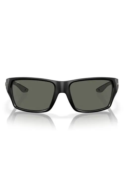 COSTA DEL MAR Tailfin Rectangular Sunglasses - Matte Black