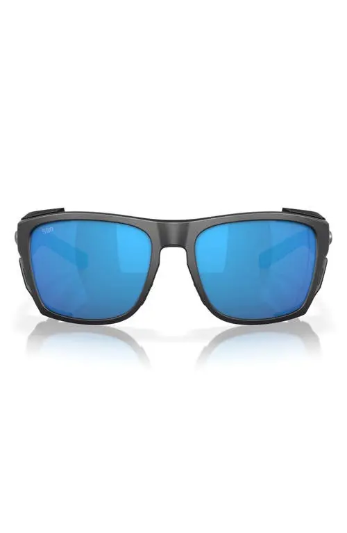 COSTA DEL MAR King Tide 6 58mm Polarized Rectangular Sunglasses - Blue