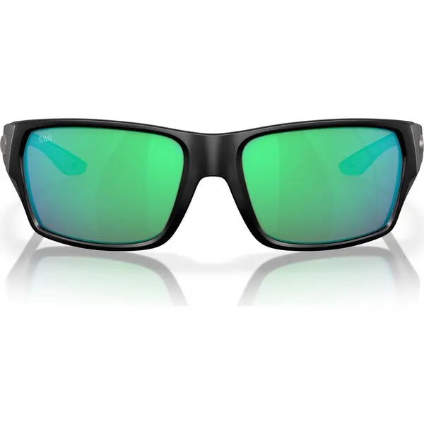 COSTA DEL MAR Tailfin 60mm Polarized Sunglasses - Black/green Mirror