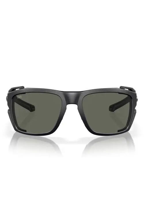 COSTA DEL MAR King Tide 8 60mm Polarized Rectangle Sunglasses - Gray