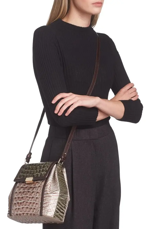 Brahmin Margo Croc Embossed Leather Crossbody Bag
