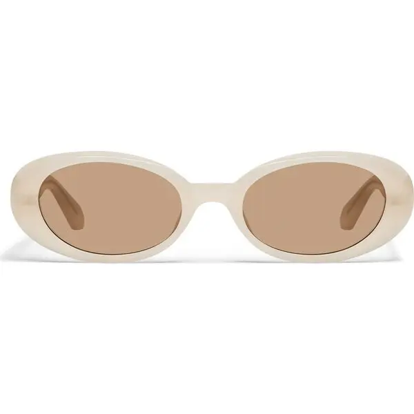 Quay Felt Cute 52mm Gradient Small Oval Sunglasses - Bone/tan