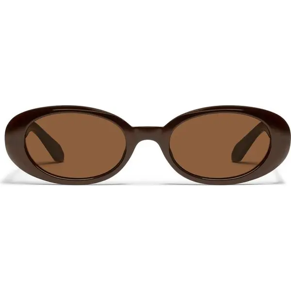 Quay Felt Cute 52mm Gradient Small Oval Sunglasses - Chocolate/brown