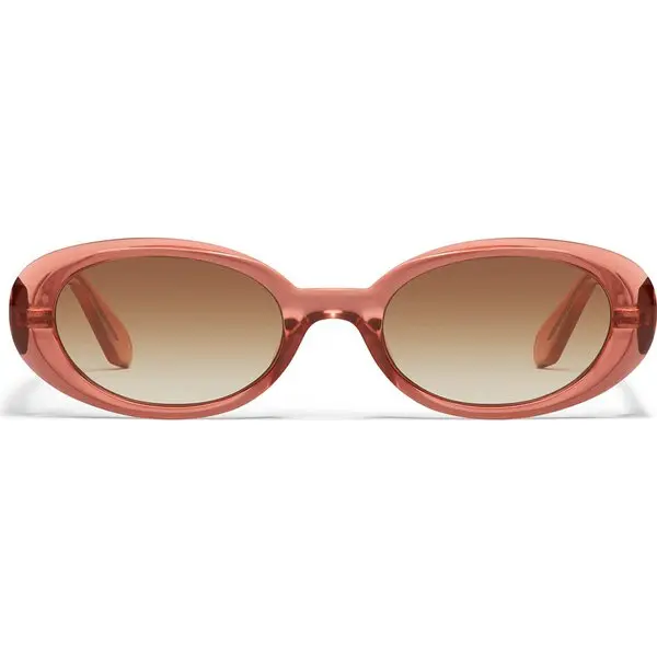 Quay Felt Cute 52mm Gradient Small Oval Sunglasses - Primrose/ Sepia