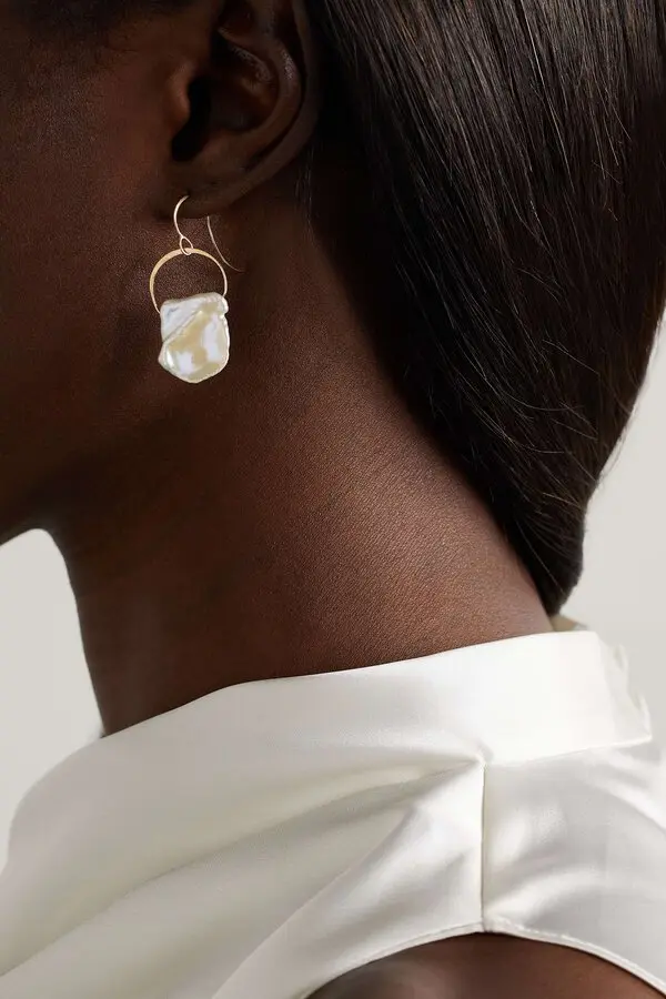 MELISSA JOY MANNING 14-karat Recycled Pearl Drop Earrings