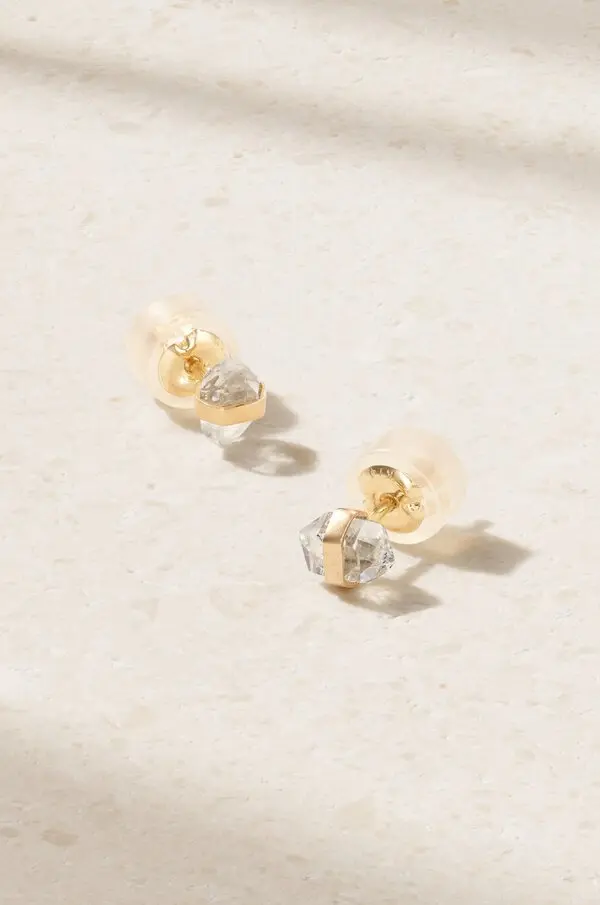 MELISSA JOY MANNING 14-karat Recycled Herkimer Diamond Stud Earrings - Gold
