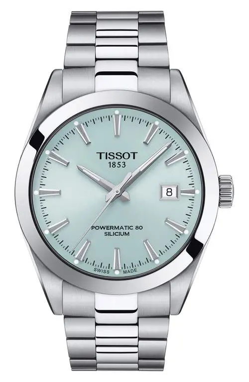 TISSOT T-classic Powermatic Bracelet Watch - Silver/ Ice Blue