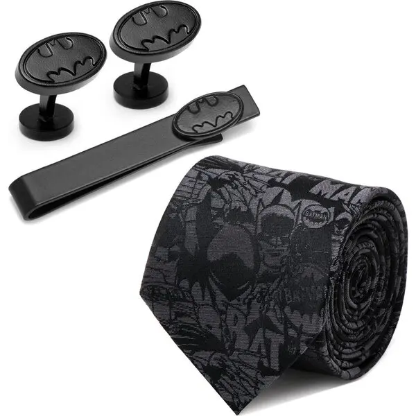 CUFFLINKS, INC. The Dark Knight Batman Silk Tie Set - Black