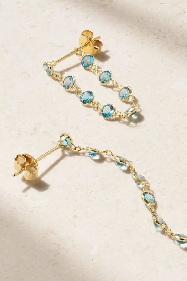 Jia Jia 14-karat Gold Topaz Drop Earrings