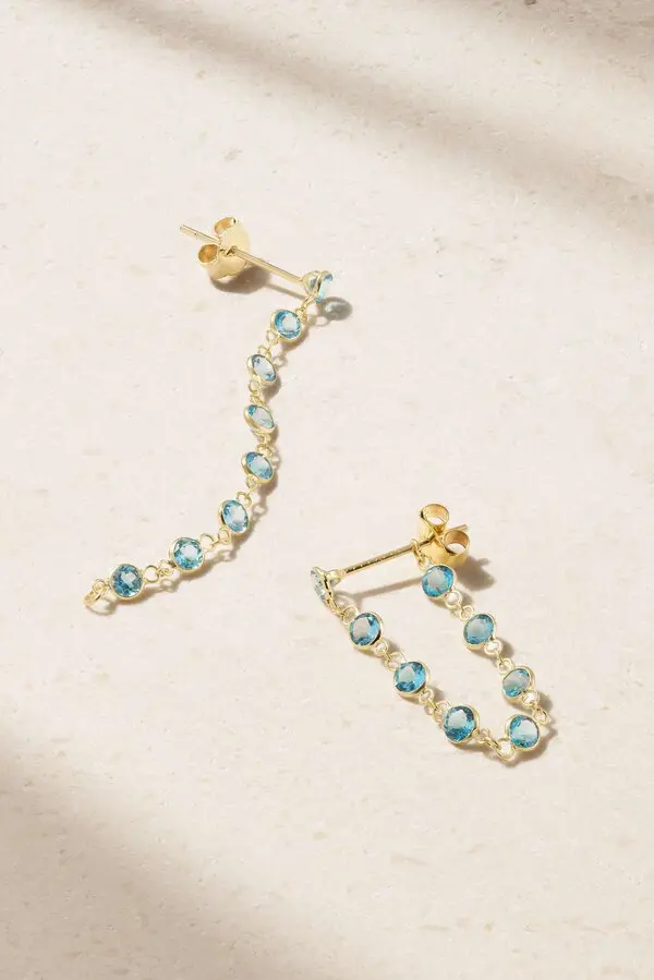Jia Jia 14-karat Gold Topaz Drop Earrings
