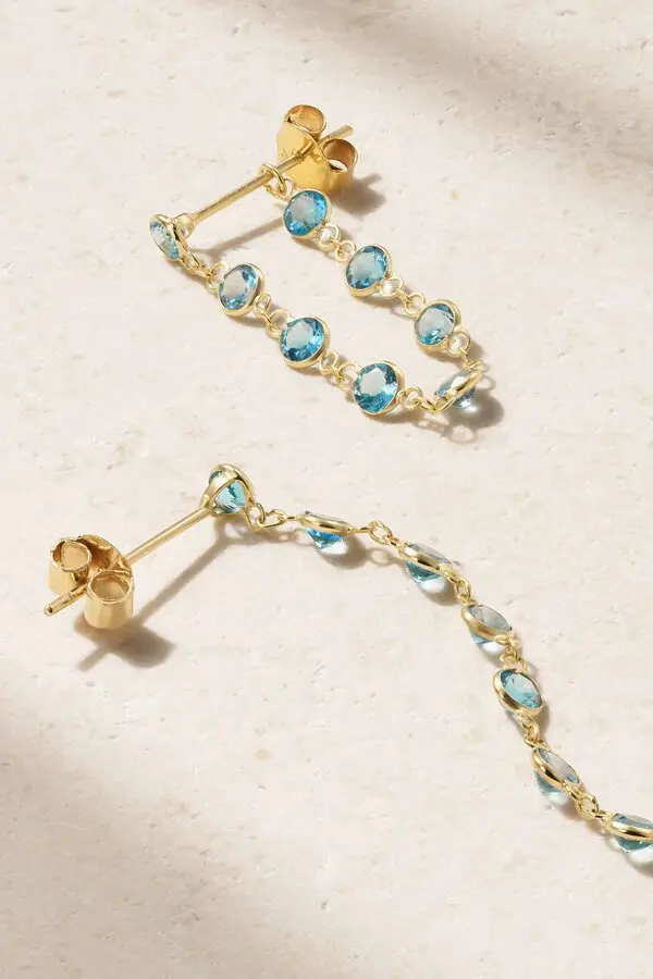 Jia Jia 14-karat Gold Topaz Drop Earrings