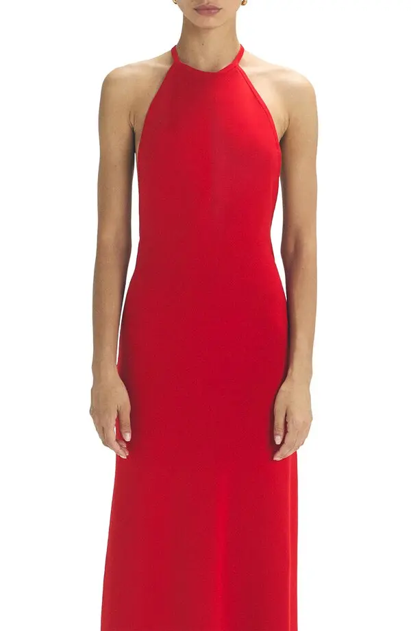 reiss red halter dress Reiss Lornie Halter Maxi Dress, Red