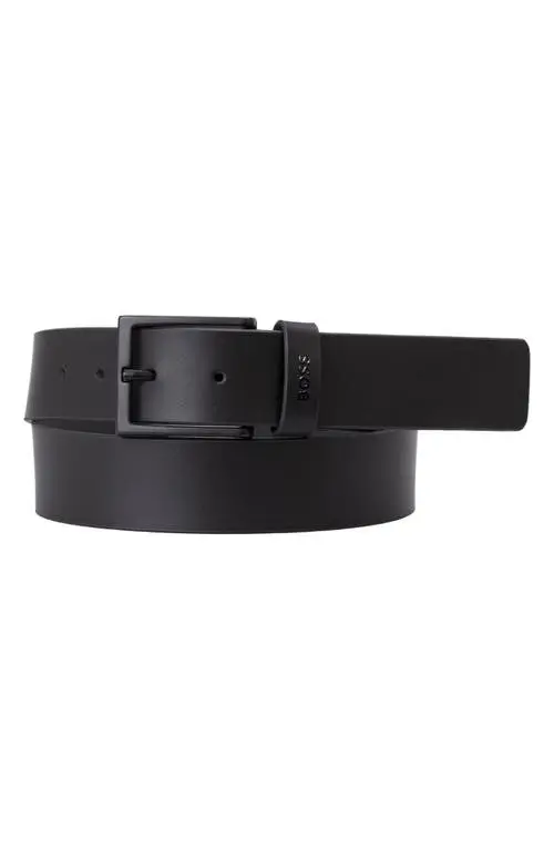 BOSS Timon Leather Belt - Black