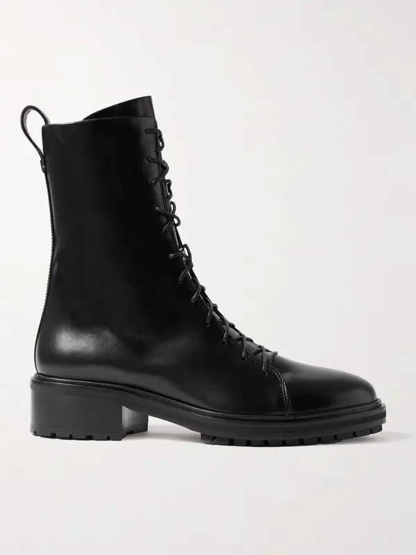 AeydĒ Isa Leather Combat Boots - Black